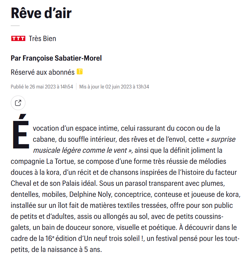 Presse • Cie La Tortue